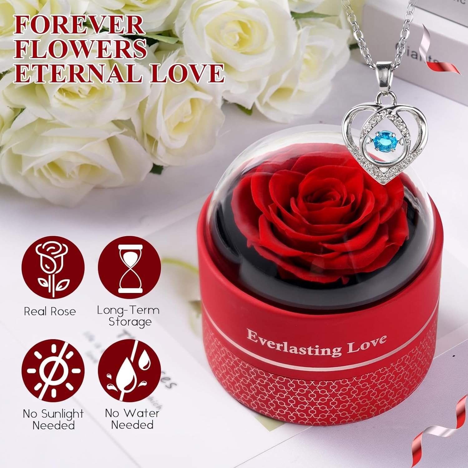 Preserved Real Red Rose Forever Flowers Rose Gifts for Women ...